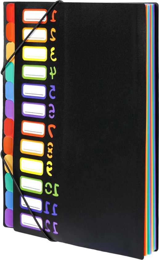 12-vaks uitbreidbare A4 dossiermap - meerkleurige organizer | bol