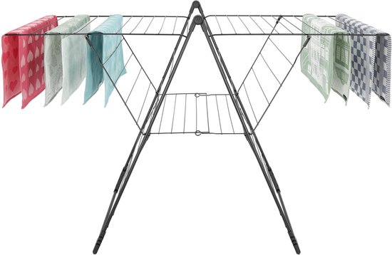 Blokker Droogrek Petra Zwart - 26 meter Drooglengte - Inklapbaar Wasrek ...