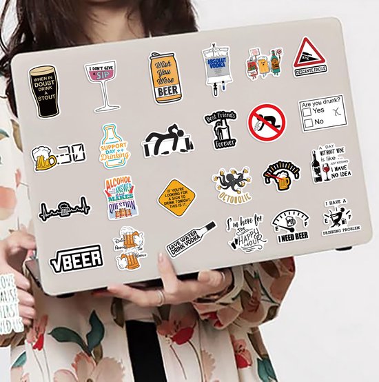Alcohol Stickers - 50 Grappige Stickers met Drank, Bier, Vodka ...