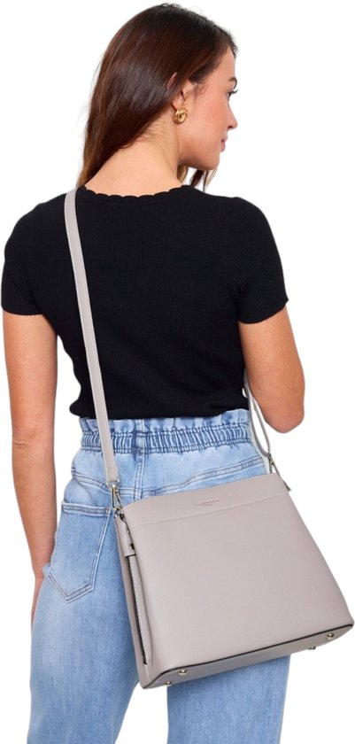 Flora & Co fashion trendy handtas licht grijs | bol