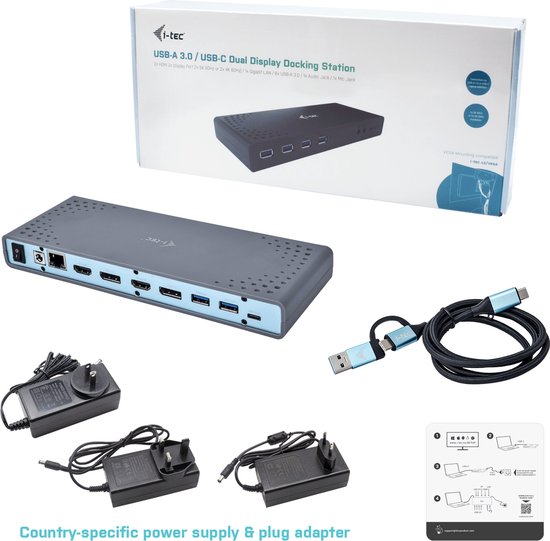 iTEC USB 3.0 / USB-C 5K Universele Dual Display Docking Station | bol