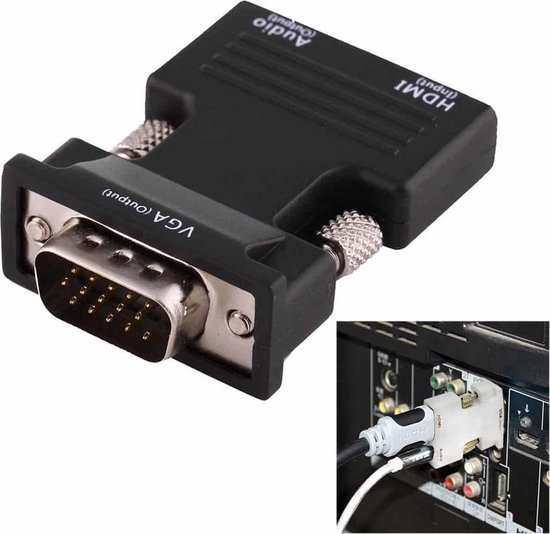 Vga VGA Male To HDMI Female Converter Adapter 1080P Stereo Audio ...
