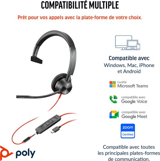 HP Poly Poly Blackwire 3315 USB-C Headset | bol