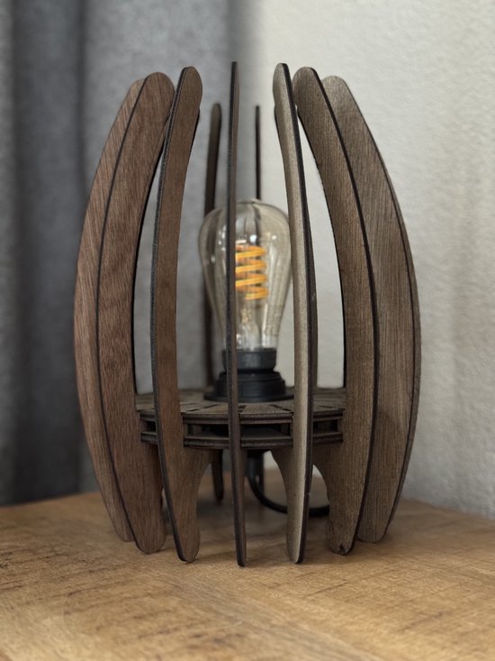 Tafellamp hout lasergesneden | bol