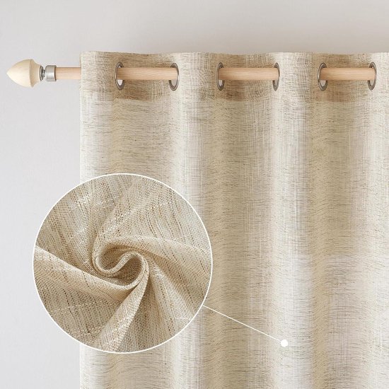 Transparent Linen Voile Curtain with Eyelets - Translucent Modern ...