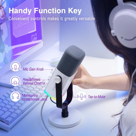 FIFINE AM8 USB/XLR Microfoon - Studio Microfoon - RGB - Ampligame ...