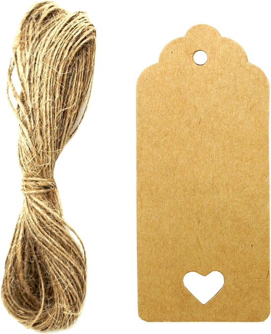Kaartjes - hartje - 25 stuks - labels - karton - uitgesneden hartje - 9 ...