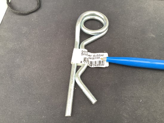borgveer dubbel sterk. 5 mm. dik x 100mm. lang verzinkt. borgclip ...