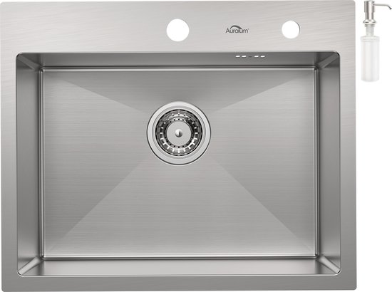 Auralum Spoelbak Keuken 55 x 45CM - Spoelbak Met Kraangat - Spoelbakken ...