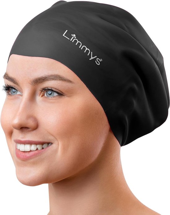 Badmuts lang haar, badmuts voor dames en heren, 100% siliconen badmuts ...