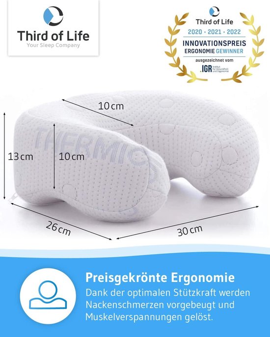 Orthopedisch reiskussen van geheugenschuim - Warmteregulerend overtrek ...