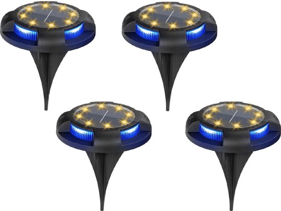 Meedeer 12 Leds Solar Grondspots (4stuks) - Warm wit-Grond Spots op ...
