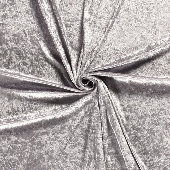 Velours de Panne / Crushed Velvet Stof - Licht Grijs 061 - 1 Meter | bol
