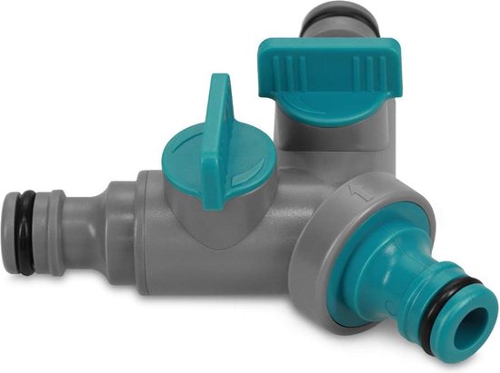 Dubbele kraanaansluiting voor tuinslang - 2-weg waterverdeler voor buitenkraan -... | bol