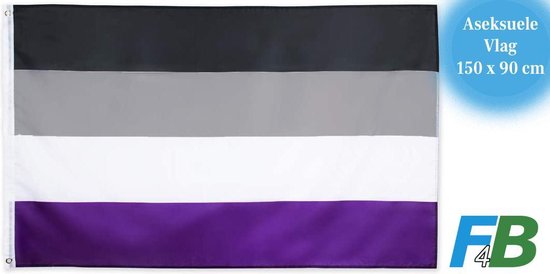 F4B Aseksuele Vlag - 150x90 cm - Pride Vlag - LHBTIQ+ - Gay Pride - Aseksueel -... | bol