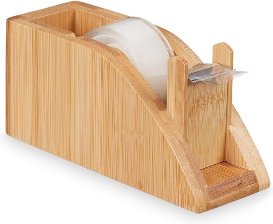 Taperoller-Zinaps bamboe tafel tape dispenser voor 25 mm rollen ...