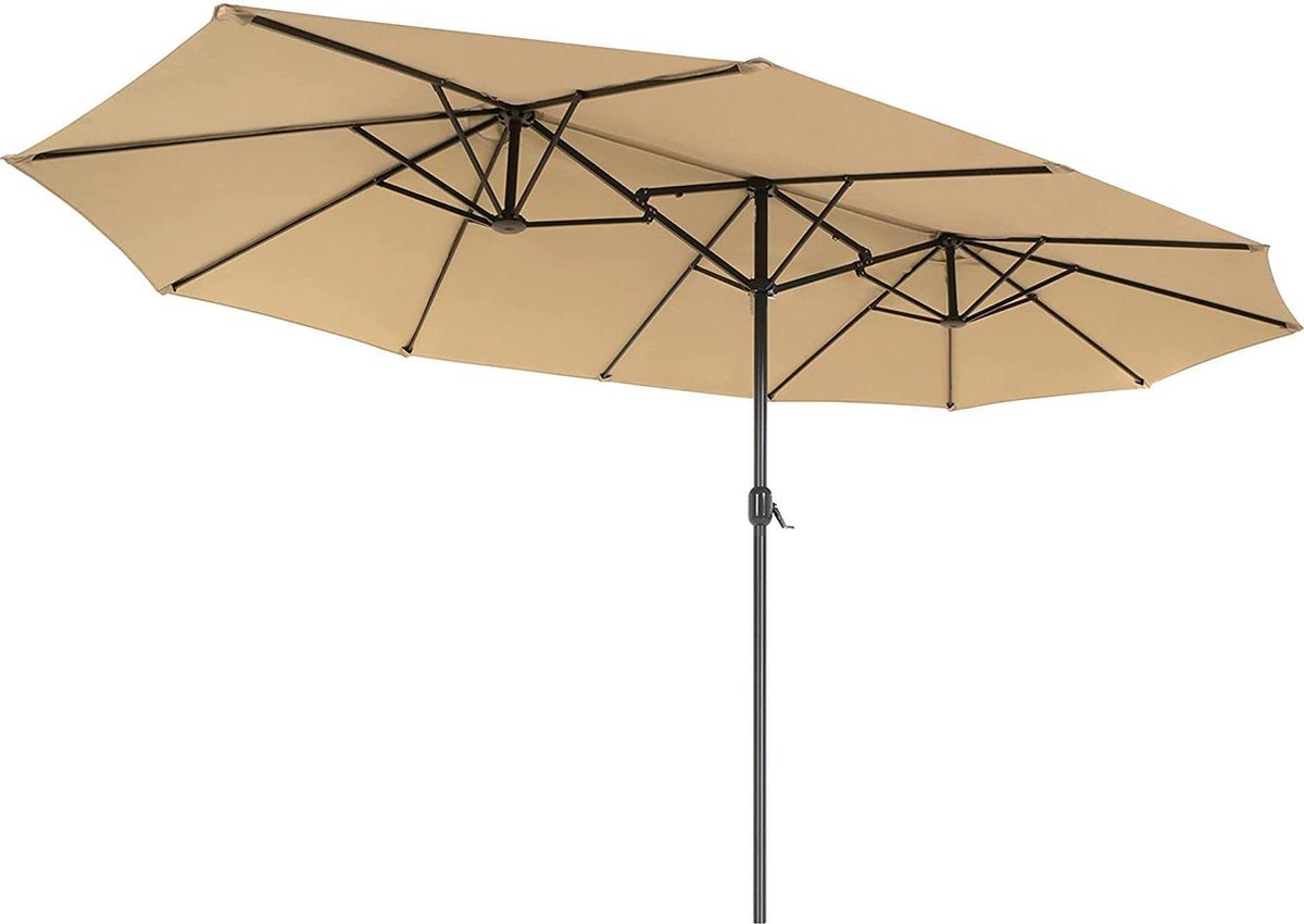 Parasol - Extra Grote Parasol - Met Zwengel - Licht Bruin | bol.com