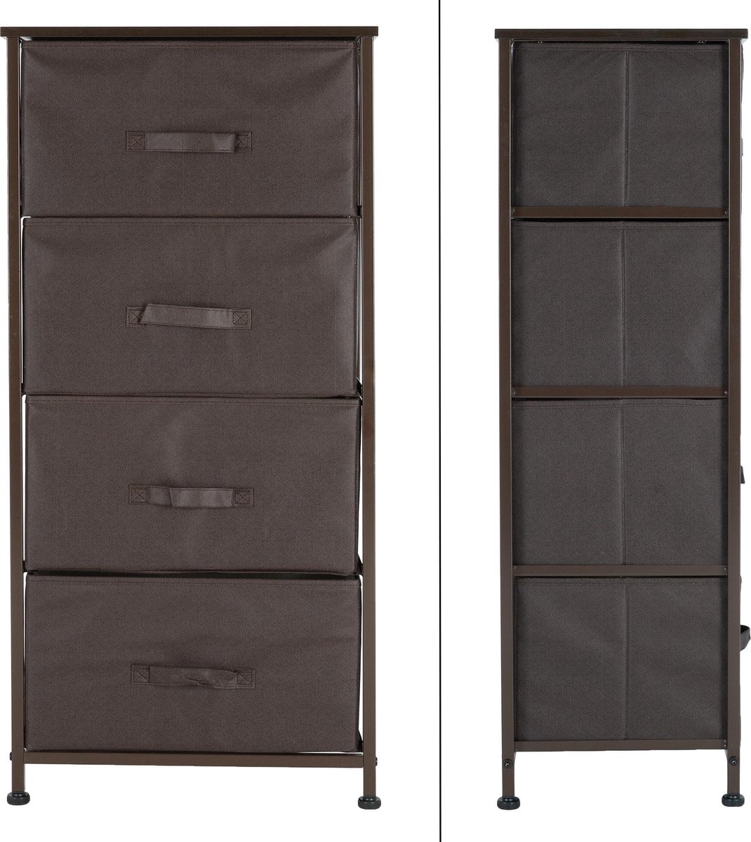 ML-Design ladekast met 4 laden grijs/bruin, 45x30x94 cm, gemaakt van ...