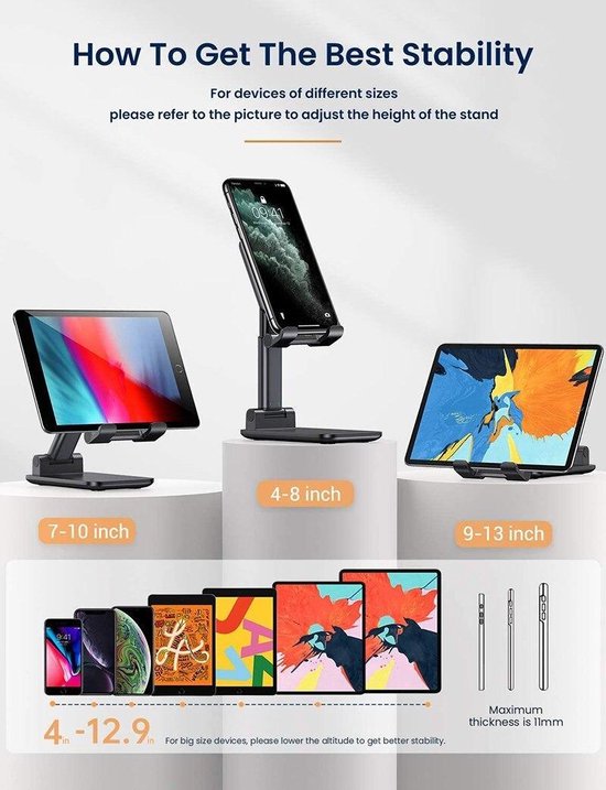 WiseGoods Premium Telefoonhouder / Tablethouder - Universeel - Statief ...