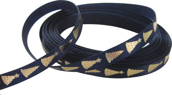Kerst Lint 10mm (1cm) | Luxe Satijnlint | Kerstboom Kerstlint | Marine ...