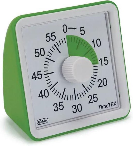 TimeTEX Timer Compact 60 min - Geluidloos groen | bol