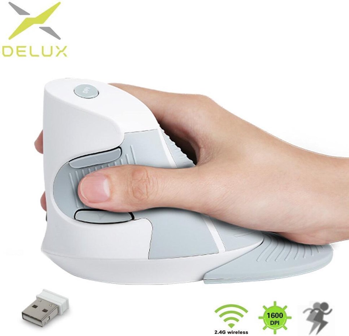 Delux - M618 GX - Draadloos Muis - Anti-RSI / Muisarm - Ergonomisch ...