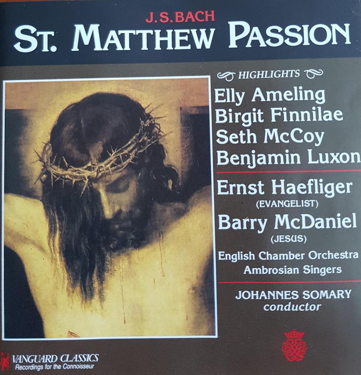 BACH: ST. MATTHEW PASSION / MATTHEUS PASSION (HIGHLIGHTS), Elly Ameling ...