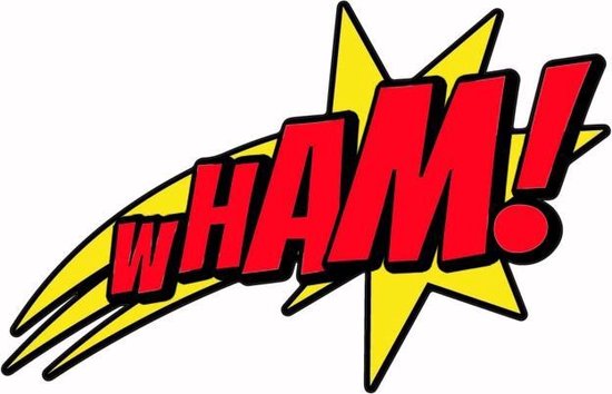 Tekst sticker WHAM! - superhelden thema | bol