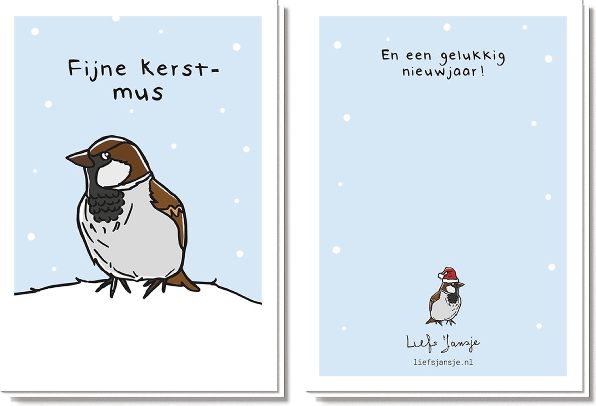 Liefs Jansje | Grappige kerstwensen | 12 enkele kaarten met envelop ...