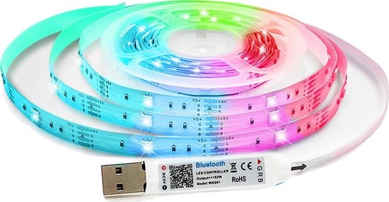 YONO LED Strip met Afstandsbediening - RGB Verlichting met App en Bluetooth - 1 Meter | bol