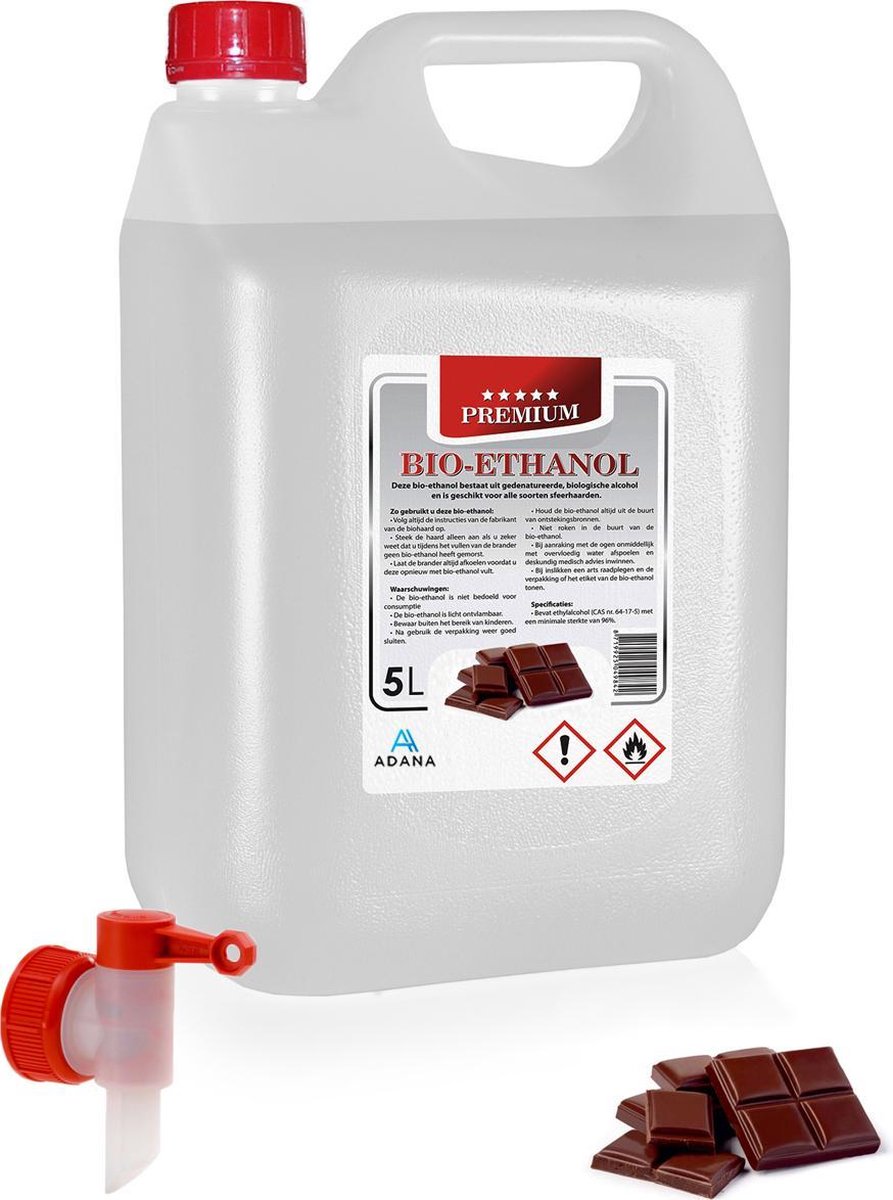 Bio- ethanol met Chocoladegeur -PREMIUM -bioethanol 96,6% biobrandstof ...