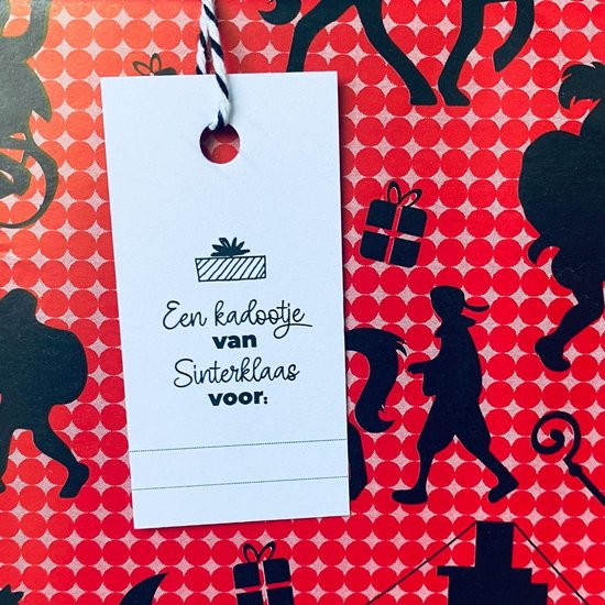 12x Label van karton / Cadeaulabel | Een kadootje van SINTERKLAAS voor ...