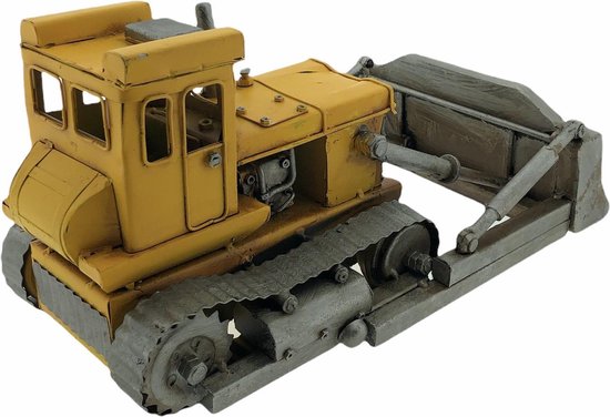 BMPdesign Miniature model bulldozer - Geel - Metaal - 33x19x17 cm | bol