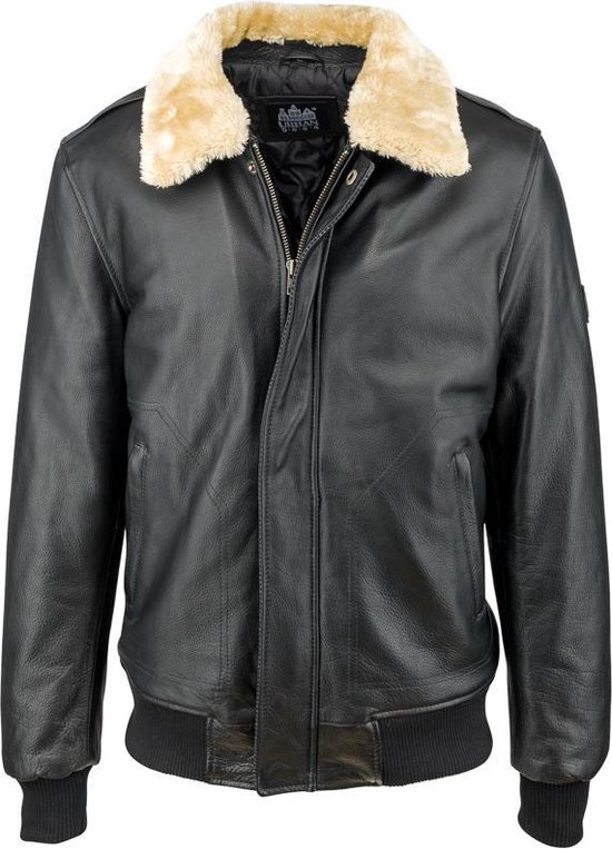 Urban 5884® - N Pilot - Herenjas - Winterjas - Echt Rund Leer - Zwart ...