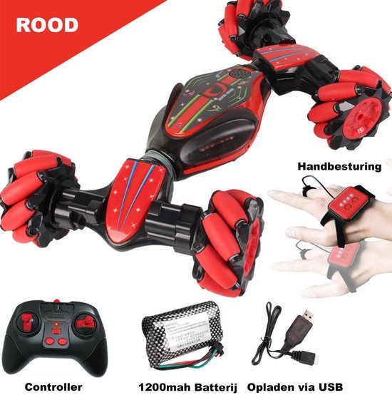 Nixnix - RC 4WD Twist / Stunt Car - Rood - Transformerende Auto ...