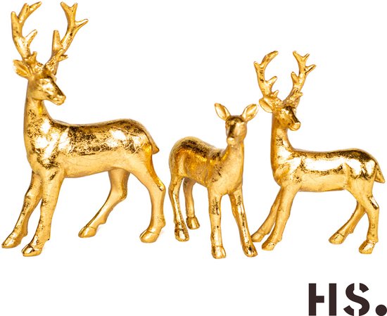 Kerst Decoratie - 3 x Hertje - Goud - Kerstversiering - verschillende ...