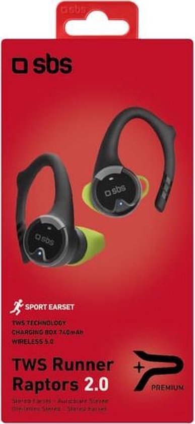 SBS True Wireless Runner Raptors 2.0 Bluetooth Stereo Earbuds, zwart ...