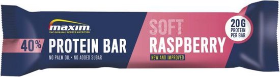 15x Maxim 40% Protein Bar Soft Raspberry 50g | bol