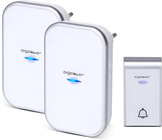 Aigostar Draadloze Deurbel 2HVKT - Met 2 ontvangers - Plug&Play - AC ...