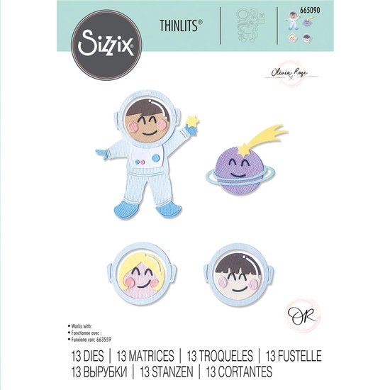 Sizzix Thinlits Snijmal Set - Astronaut - 13 stuks | bol