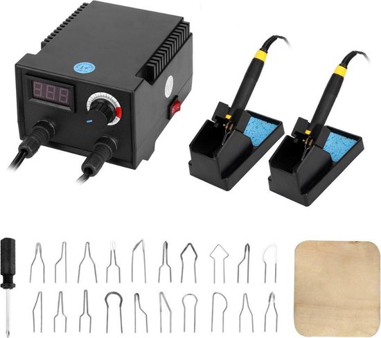 Dakta® Pyrografie set | Houtbrander | Houtbrander set | 20 pennen | Met ...