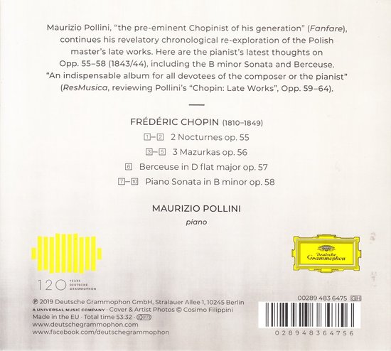 Maurizio Pollini - Chopin: Nocturnes, Mazurkas, Berceuse, Sonata, Opp ...