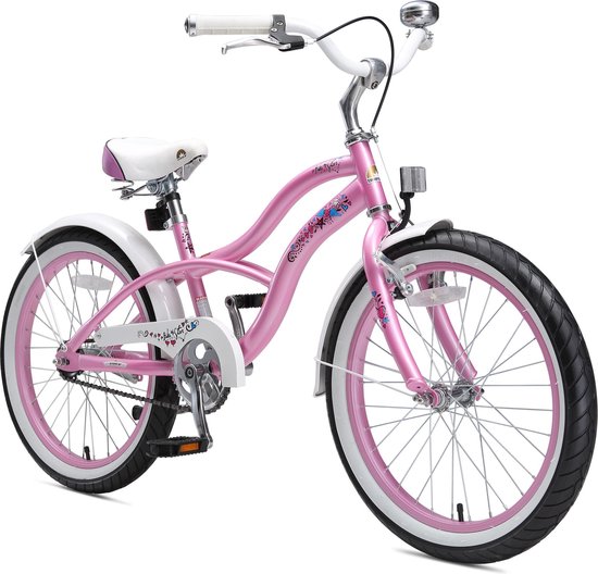 Bikestar 20 inch Cruiser kinderfiets, roze | bol.com
