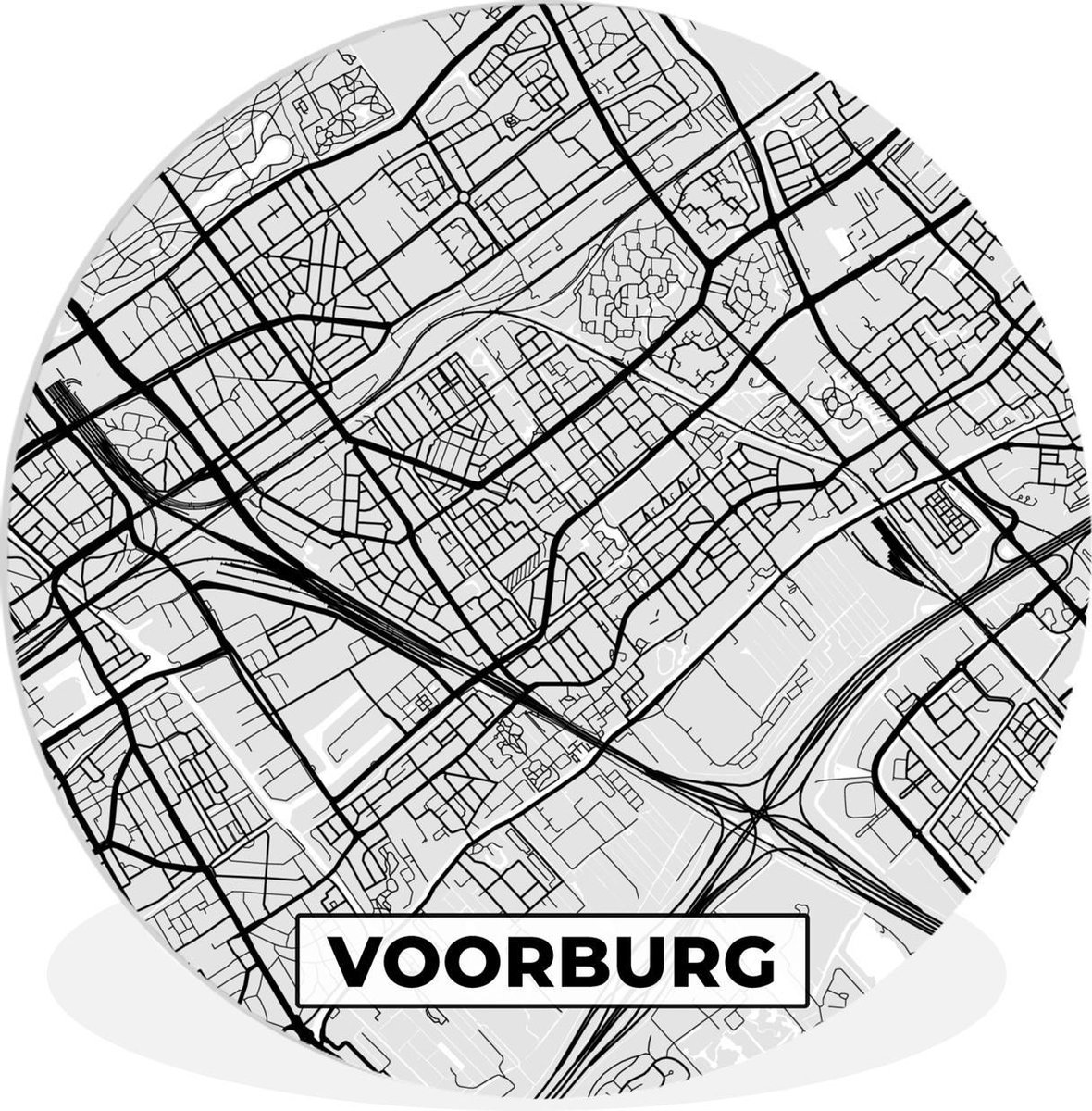 Wall Circle - Wall Circle Indoor - City Map - Voorburg - Grijs - Wit ...