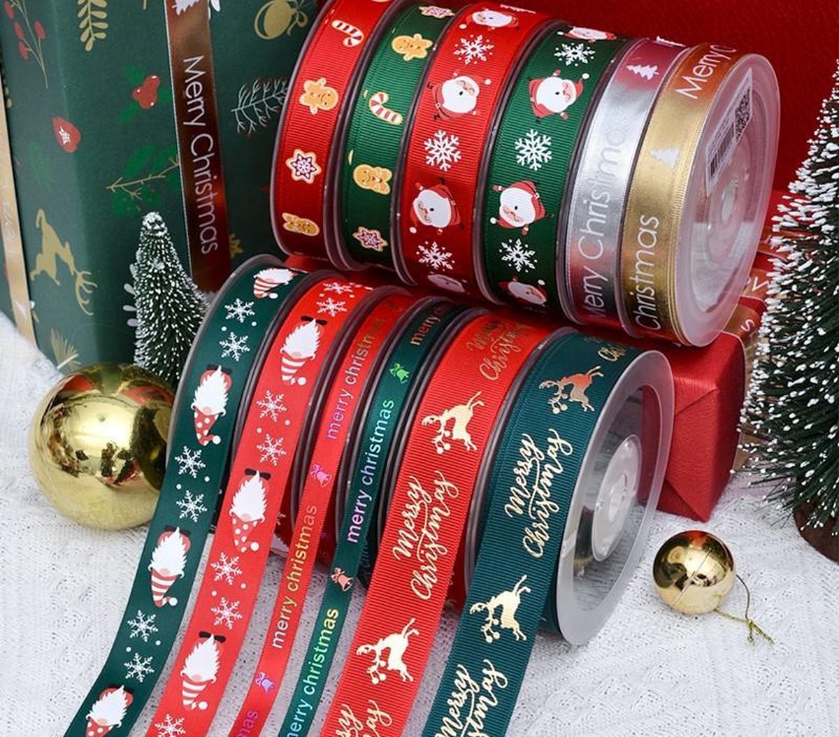Kerst Lint 19mm (1,9cm) | Luxe Satijnlint | Kerstkabouter Kerstlint ...