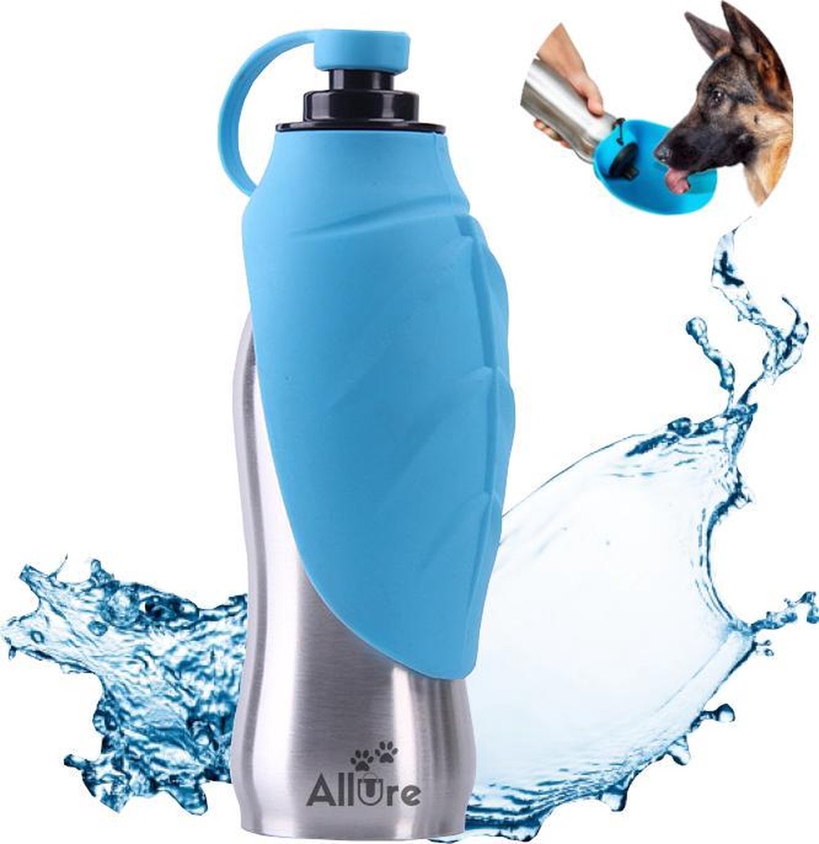 Honden waterfles RVS - Draagbare Honden Drinkfles - Doseerfles voor ...