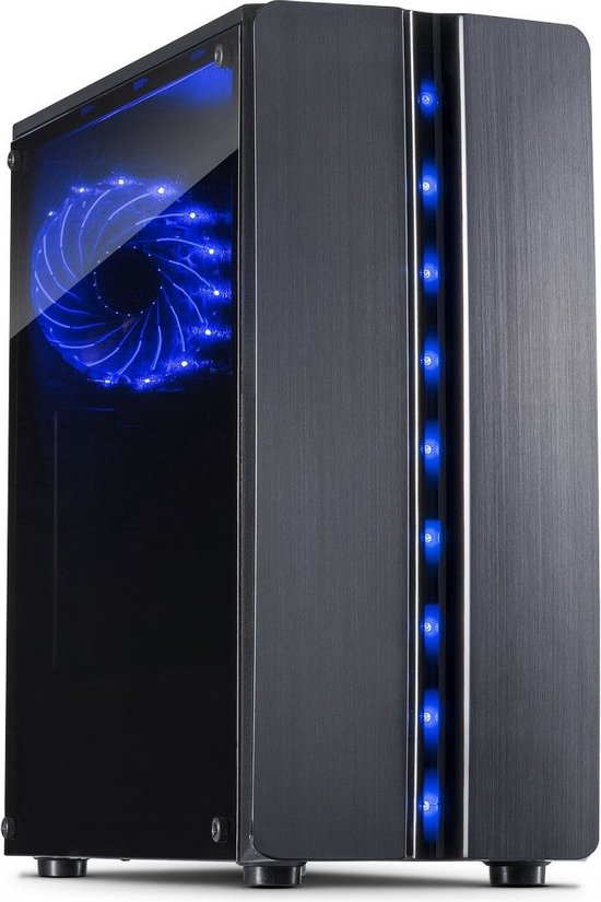 Inter-Tech Thunder Blue Light | Midi Tower Case | Zwart | bol