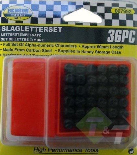 Slagletter en cijfer set, slagletters, slagcijfers 36 delig, cijfers 1 ...