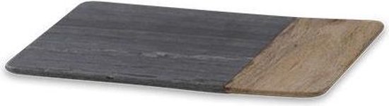Marmeren Serveerplank - BWARI - Mangohout & Grijs Marmer - Small (2 x ...