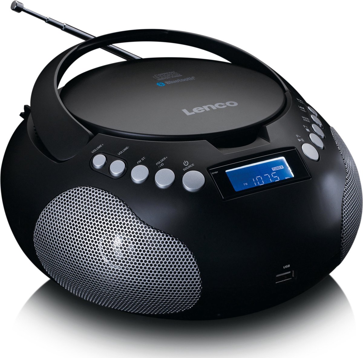 Lenco SCD-331BK - Draagbare Radio CD-speler met MP3 en Bluetooth ...